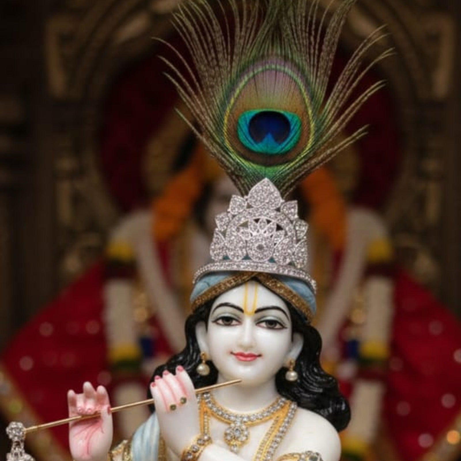 Sparkling Peacock Feather Krishna Mukut – Zever4u